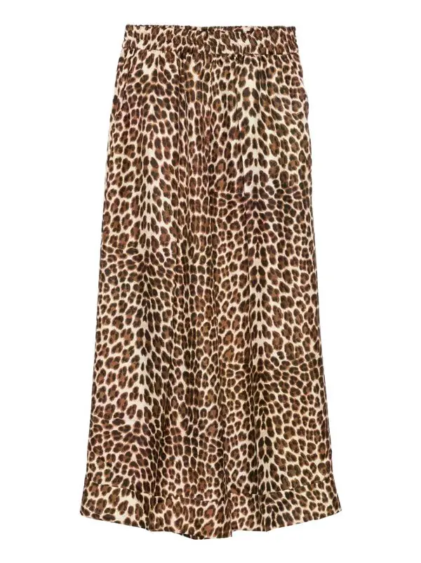 P.a.r.o.s.h Leopard-print Wide Leg Trousers - Brown