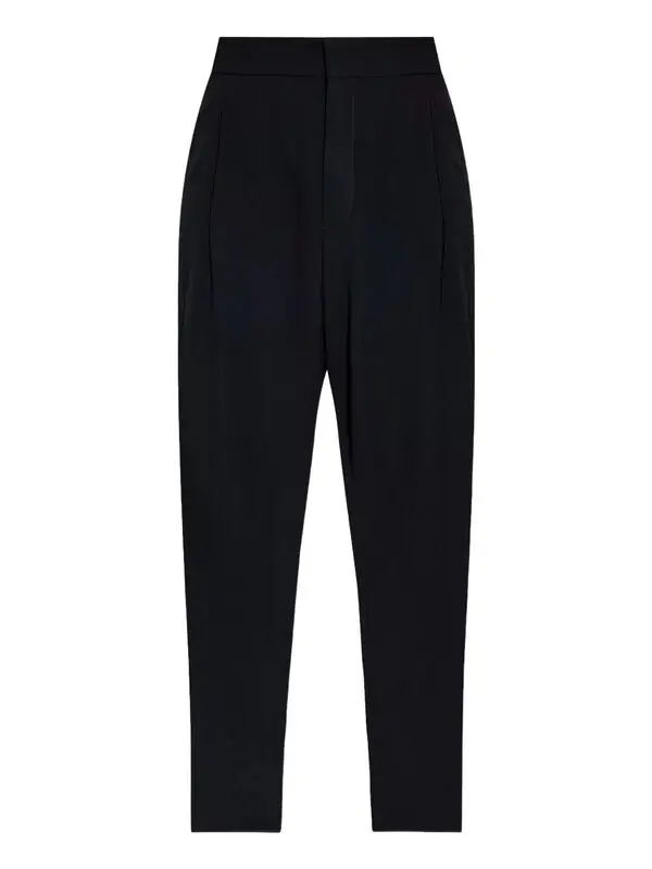 Giorgio Armani Pleated Wool Straight-leg Trousers - Black