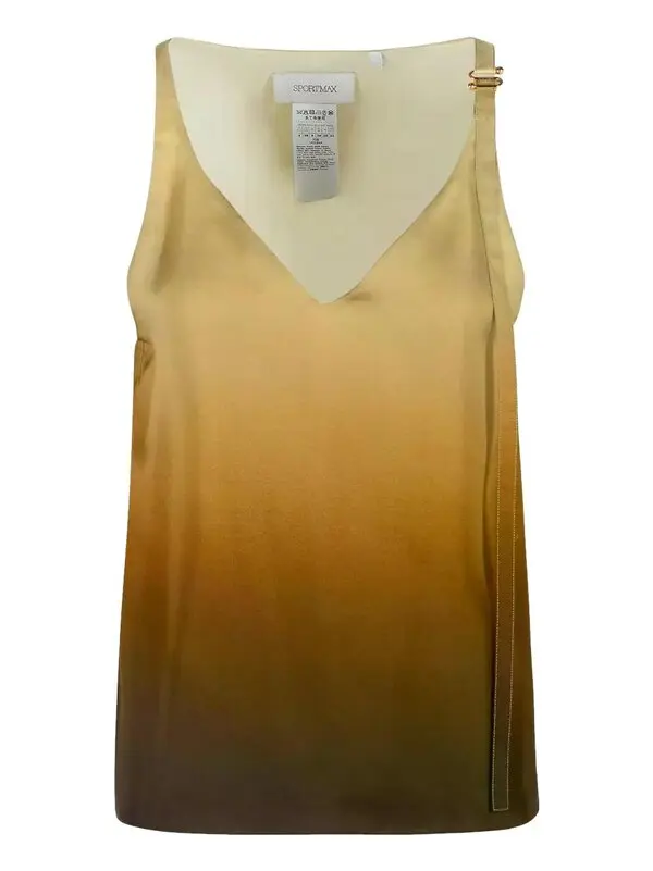 Sportmax Silk V-neck Top - Neutrals