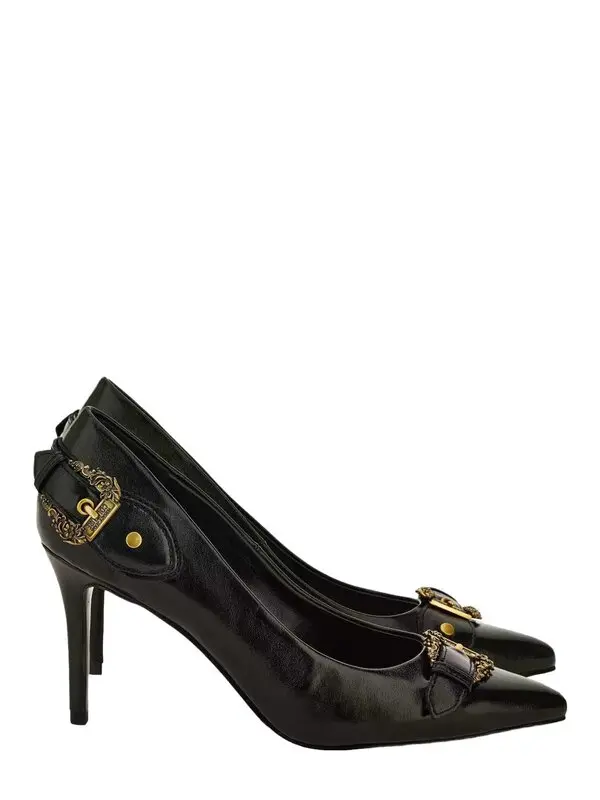 Versace Scarlett Buckle-detail Pointed-toe Pumps - Black