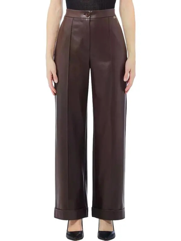 Liu Jo Pleated-cuff Straight-leg Trousers - Brown