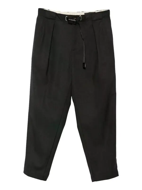 WHITE SAND Pleated Drawstring Trousers - Grey