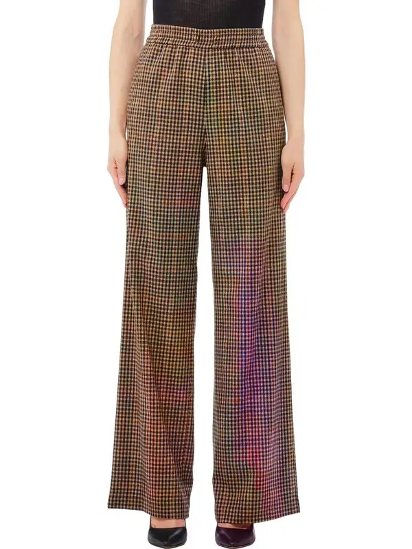 Liu Jo Gingham Check Straight-leg Trousers - Brown