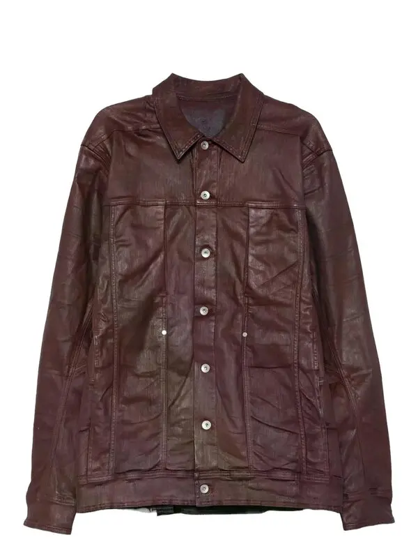 Rick Owens Button-fastening Waxed-effect Shirt Jacket - Red