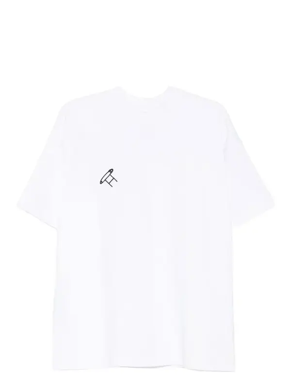 HAMZA Safety Pin Embroidered T-shirt - White