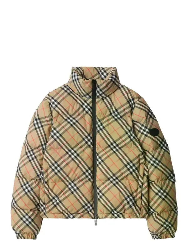 Burberry Check-pattern Puffer Jacket - Neutrals