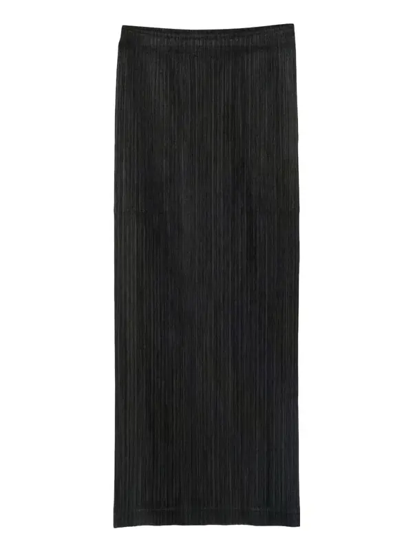 Issey Miyake Pleated Straight Skirt - Black