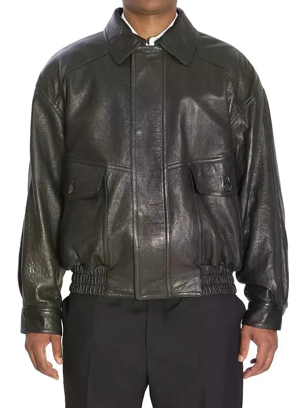 Saint Laurent Leather Flap-pocket Jacket - Black