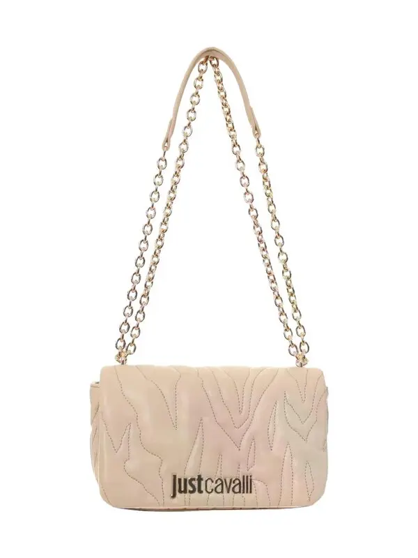 Just Cavalli Quilted Shoulder Bag With Chain Strap - Neutrals