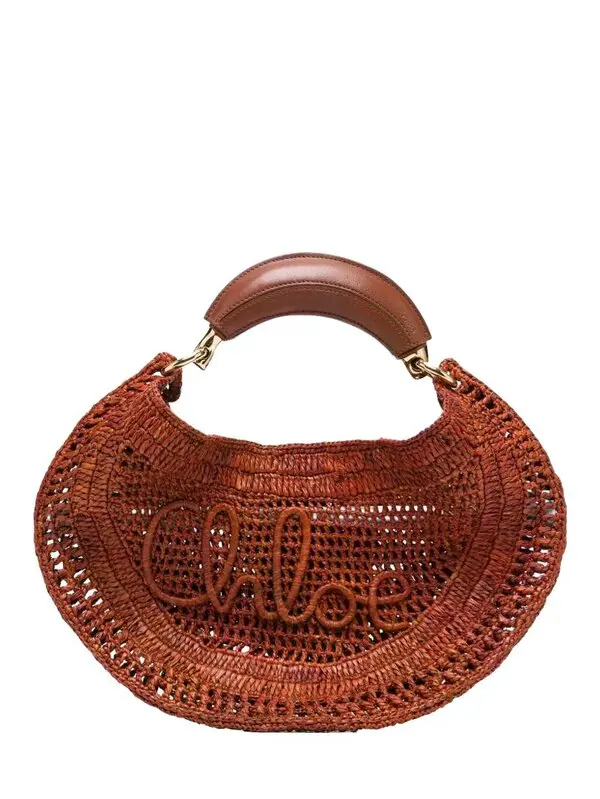 Chloé Woven Raffia Tote Bag - Brown