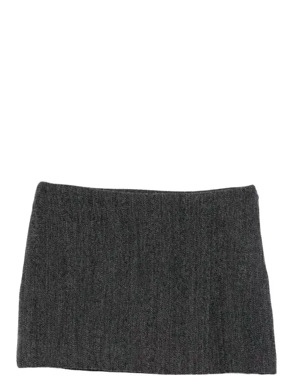 P.a.r.o.s.h Herringbone Mini Skirt - Grey