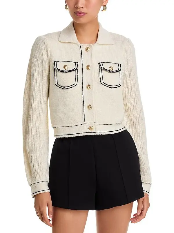 Cinq À Sept Riya Sweater Jacket - Ivory/navy
