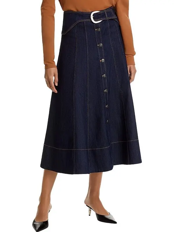 Cinq À Sept Briony Midi Skirt - Indigo
