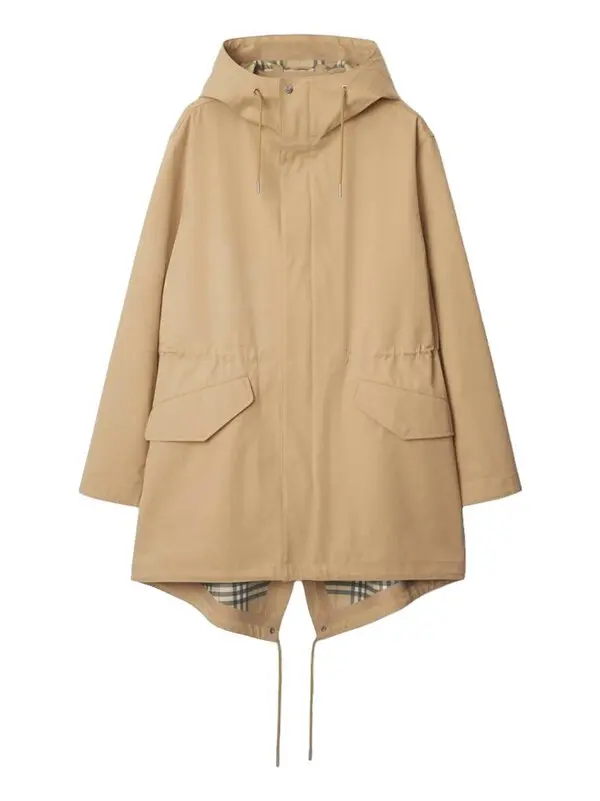 Burberry Bonded Gabardine Fishtail Parka - Beige Beige