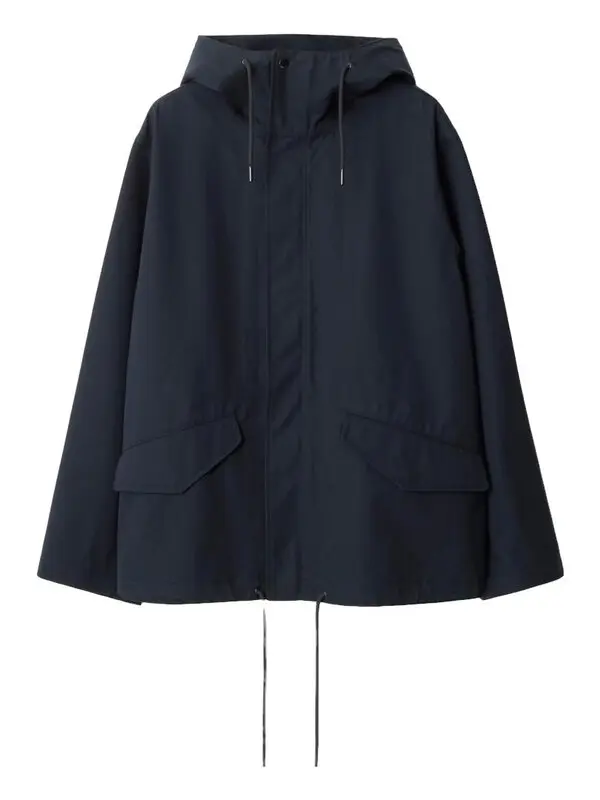 Burberry Bonded Gabardine Relaxed Fit Parka - Navy