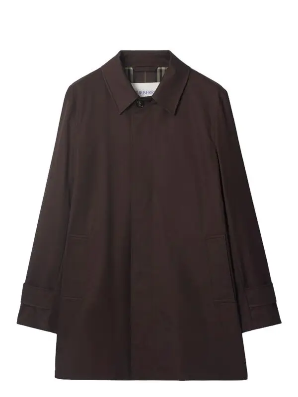 Burberry Short Gabardine Car Coat - Clove Brown