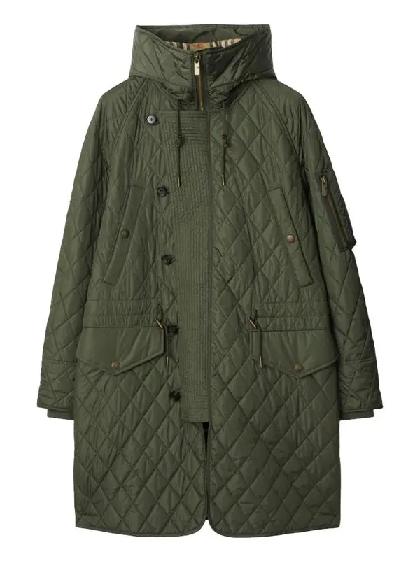 Burberry Reissued Quilted Nylon Parka - Khaki Green
