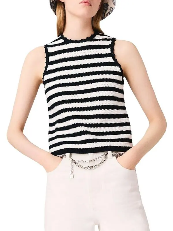 Maje Mirtes Top - White/navy