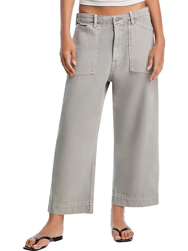 Denimist Georgia High-rise Cropped Wide-leg Jeans - Medium Gray