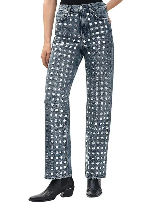 Rag & Bone Shea High-rise Straight Jeans - Kingston Stud