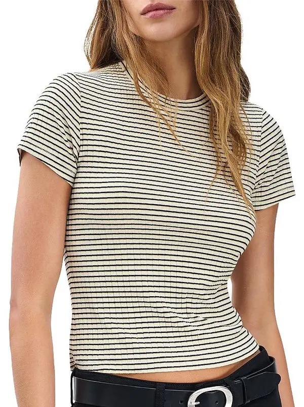 Rag & Bone Luca Stripe Baby Tee - Ivy Blue
