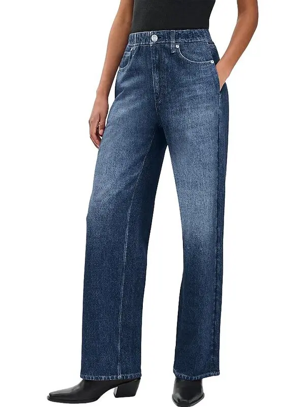 Rag & Bone Wide Leg Cotton Terry Jeans - Petra