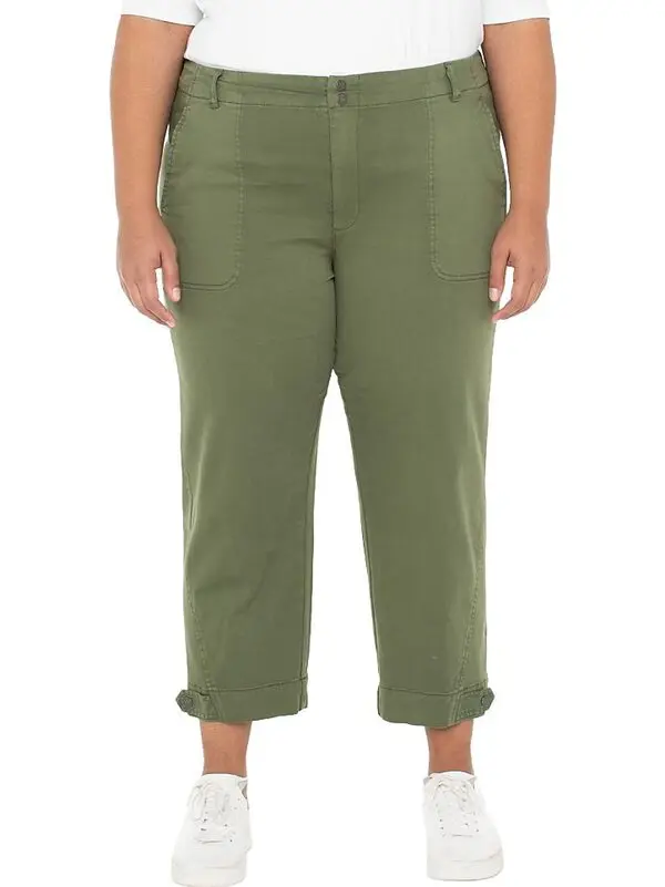 LIVERPOOL Utility Cropped Pants - Forest Shade