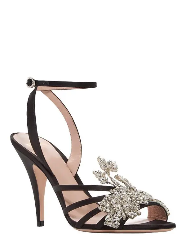 Valentino Garavani Embellished Strappy Sandals - Black/crystal