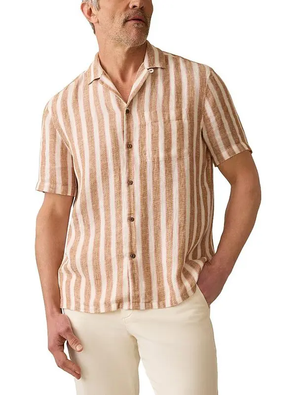Faherty Brand Palma Printed Camp Shirt - Sienna Valley Stripe