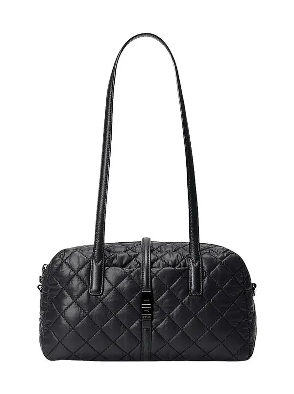 Mz Wallace Small Astor Satchel - Black/gunmetal