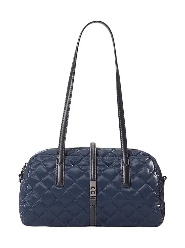 Mz Wallace Small Astor Satchel - Ink Liquid/gunmetal
