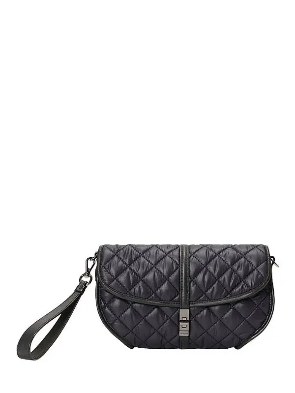 Mz Wallace Small Astor Convertible Clutch - Black/gunmetal