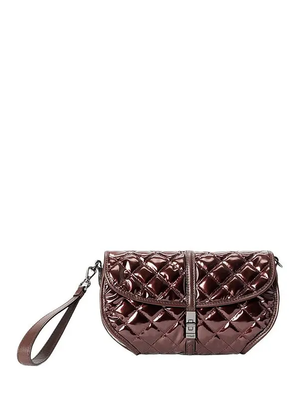 Mz Wallace Small Astor Convertible Clutch - Bordeaux Lacquer