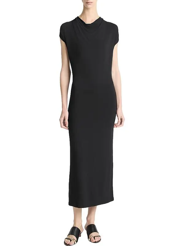Vince Cowl Neck Dress - Black