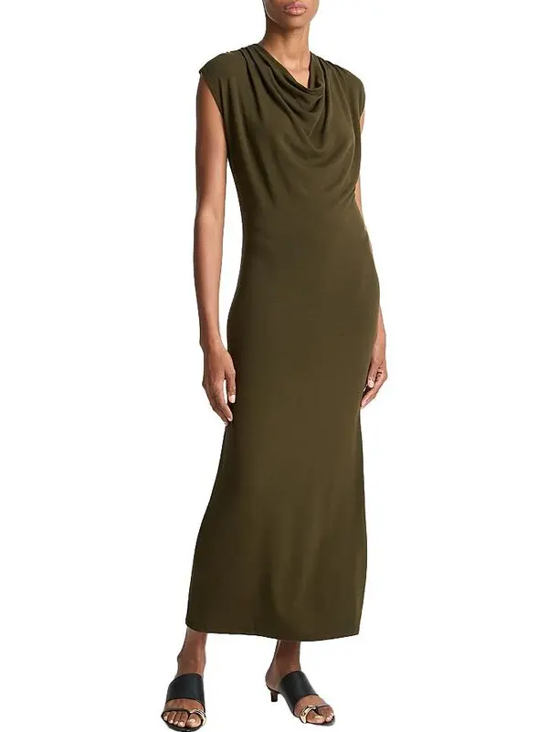 Vince Cowl Neck Dress - Verde