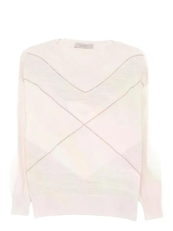 D.exterior Metallic-detail Wool Sweater - Pink