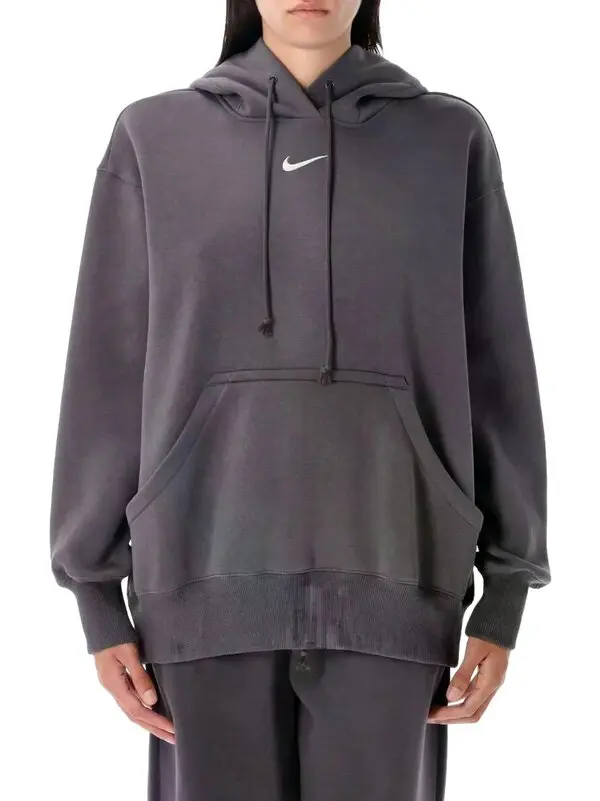 Nike Logo-embroidered Hoodie - Grey