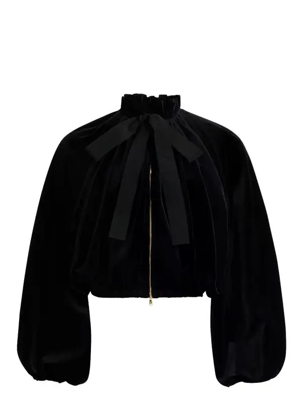 Patou Balloon-sleeve Velvet Jacket - Black