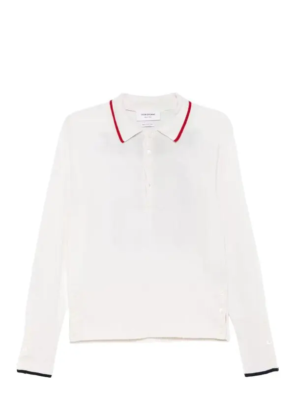 Thom Browne Browne 65 Intarsia Cashmerepolo Shirt - White