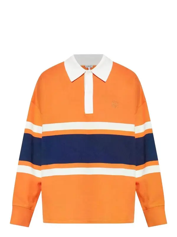 Loewe Stripe Long-sleeve Polo Shirt - Orange