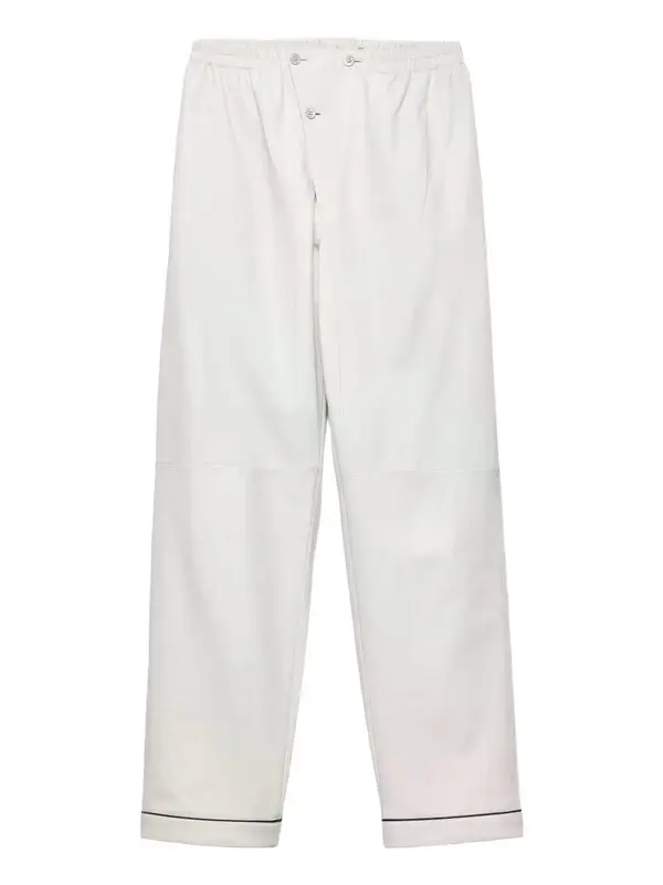 Prada Elasticated-waistband Leather Trousers - White