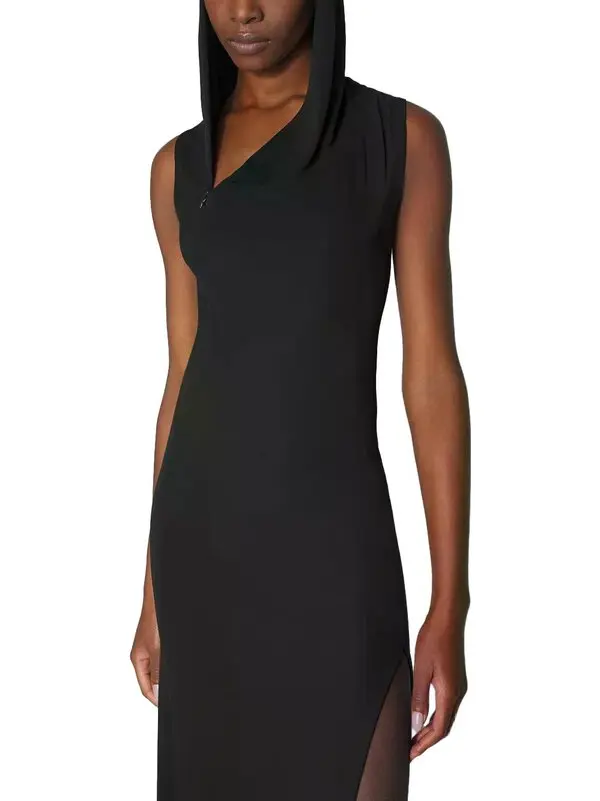 MUGLER Hooded Maxi Dress - Black