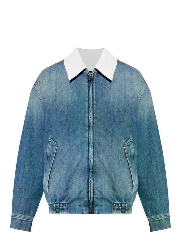 Loewe Contrast-collar Denim Jacket - Blue