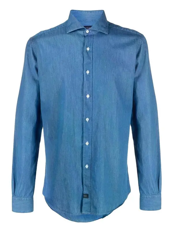FAY Denim-effect Shirt - Blue