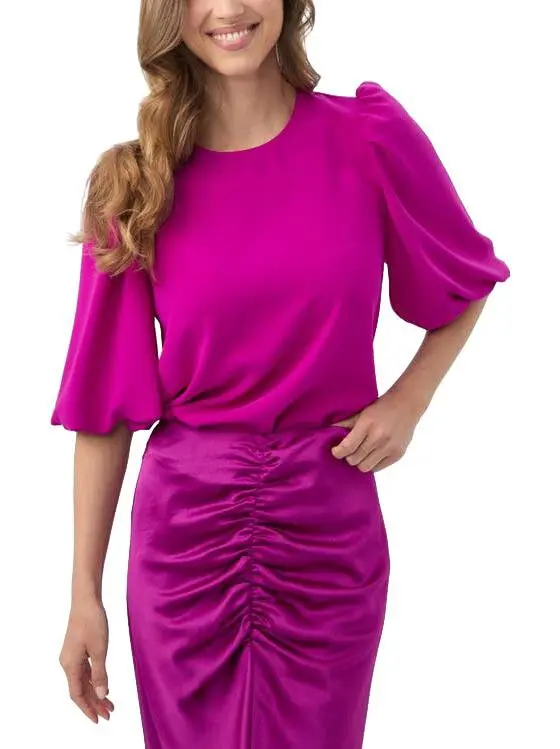 Trina Turk Magnolia Puff Sleeve Blouse - Geranium