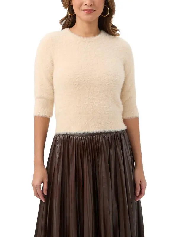 Trina Turk Fuzzy Elbow Sleeve Sweater - Poplar