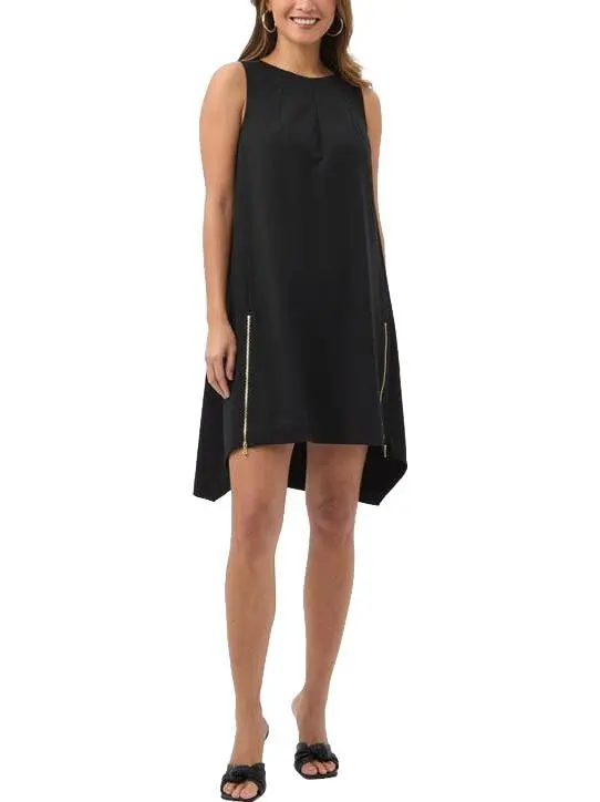Trina Turk Vantis Asymmetrical Hem Ponte Dress - Black