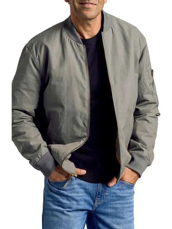 True Classic Water Resistant Cotton Blend Bomber Jacket - Carbon