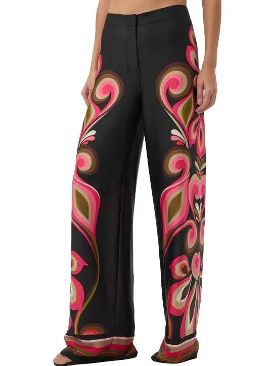 Trina Turk Verity Border Printed Wide-leg Pants - Multi