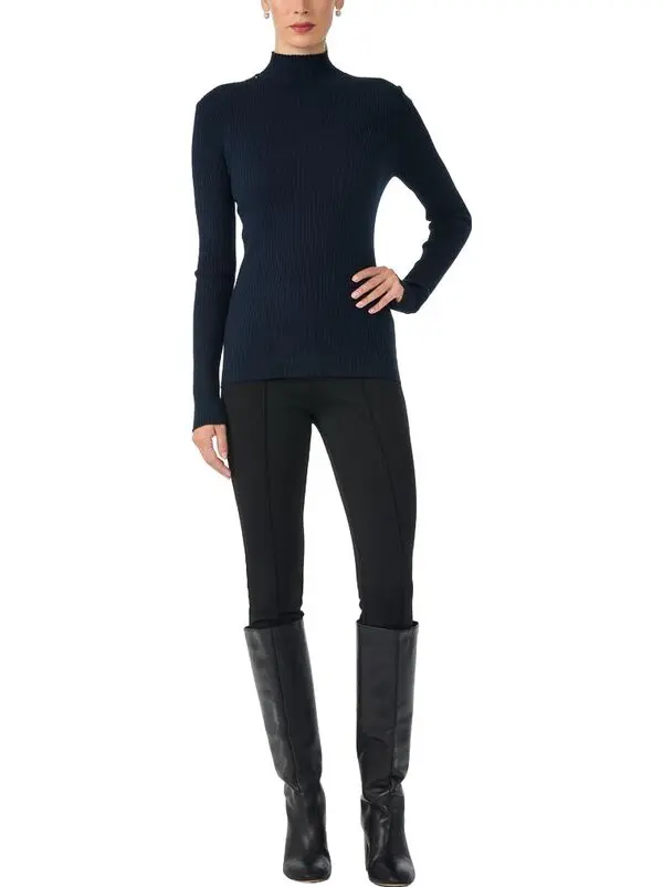 Trina Turk Hempstead Ribbed Turtleneck Sweater - Indigo
